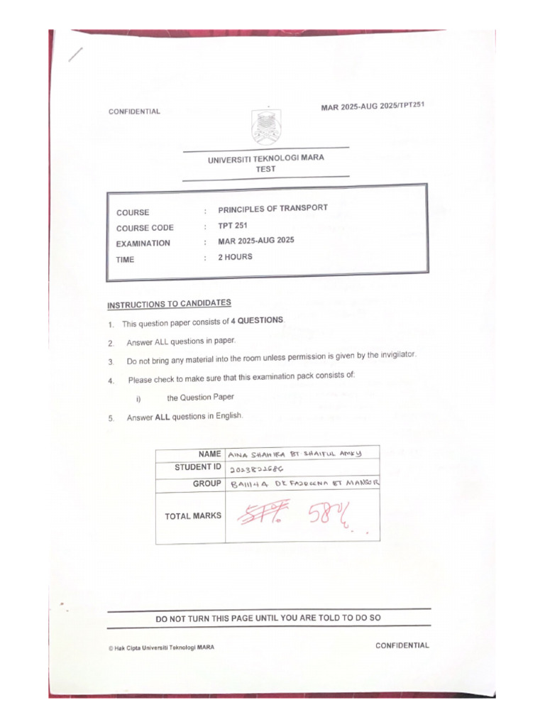 Test 1 Tpt251 Ba1114a Aina Shahira | PDF