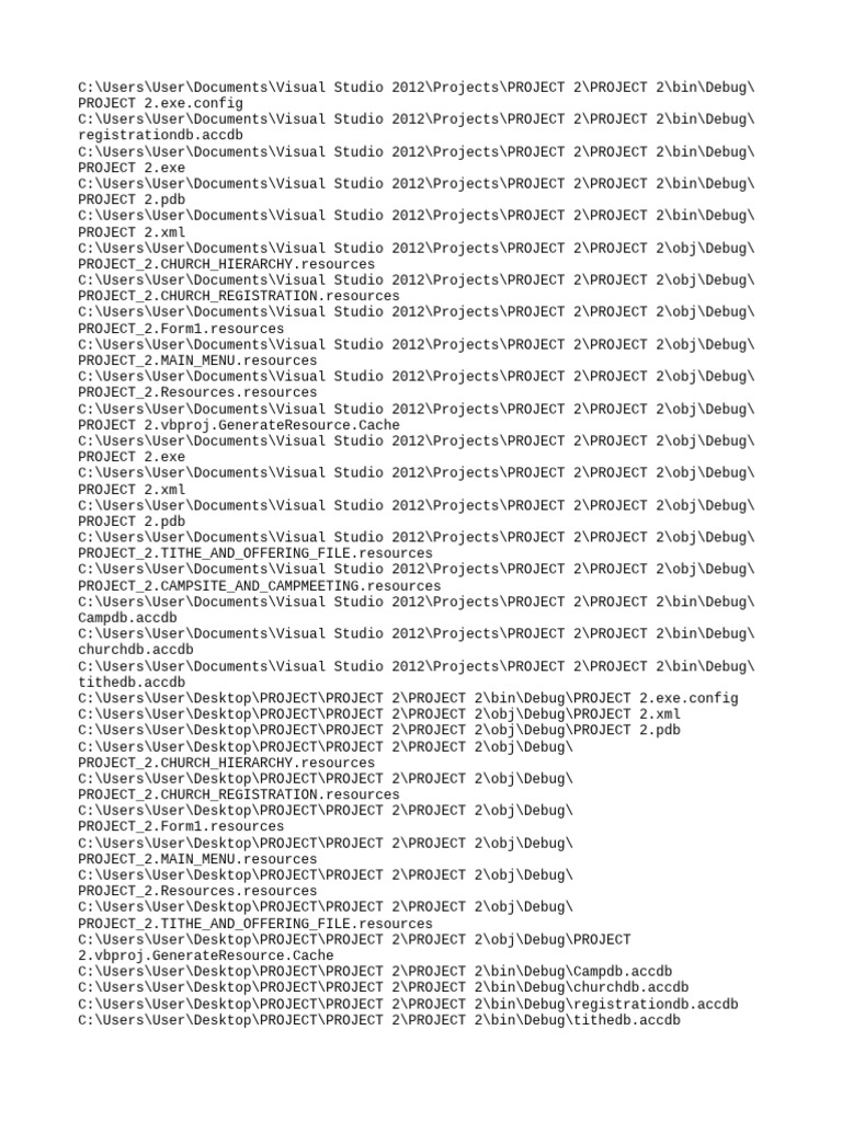 PROJECT 2.vbproj - FileListAbsolute | PDF | Microsoft Visual Studio | System Software
