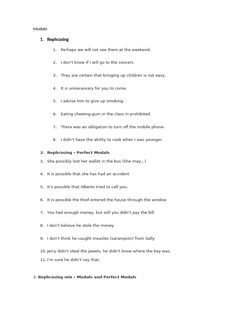 Modals 2 BACH Mindset Unit 5 | PDF