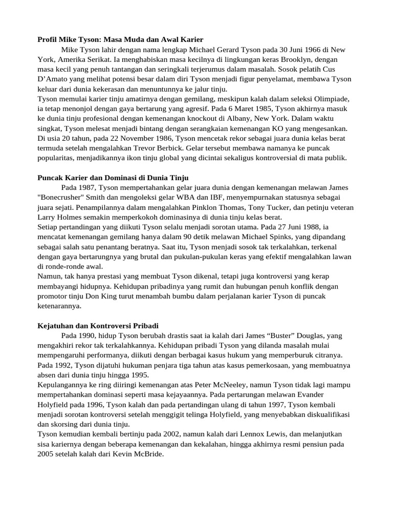 Profil Mike Tyson | PDF