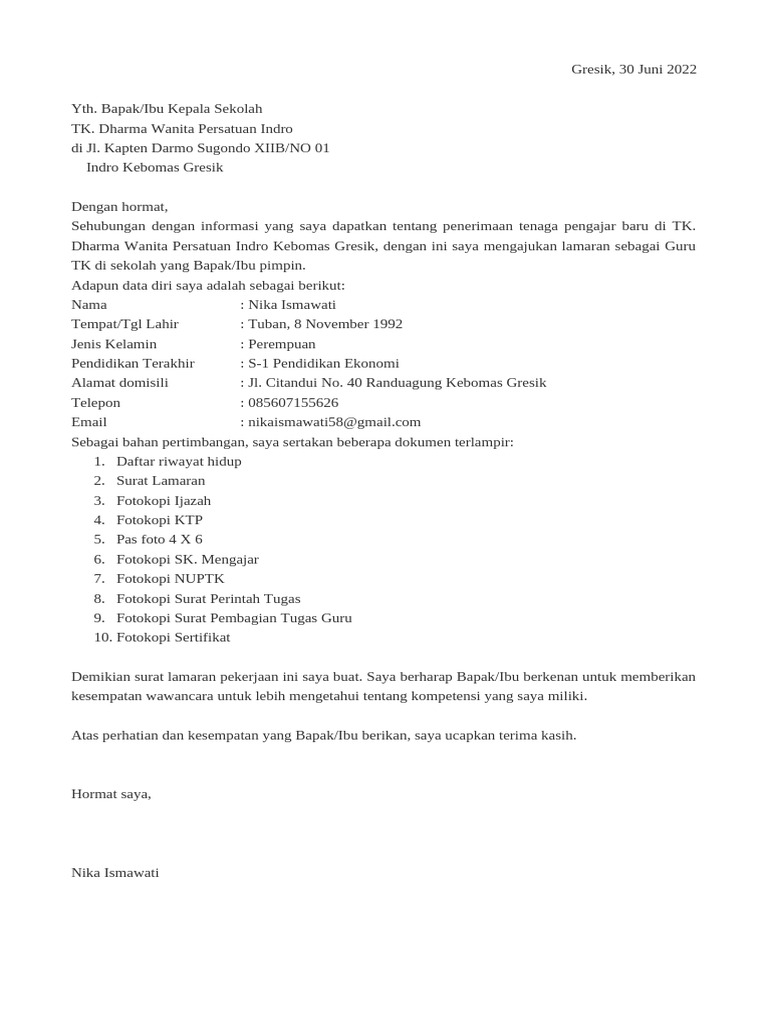 LAMARAN BU NIKA | PDF