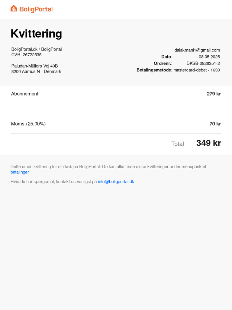 Kvittering DKSB 2928351 2 | PDF