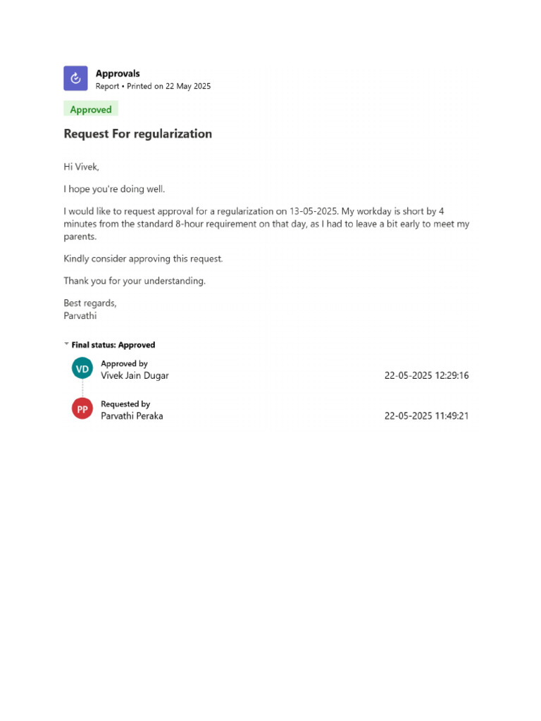 Request For Regularization | PDF