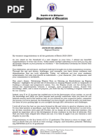 DepEd Secretary's Graduation Message 2024 | PDF | Wellness