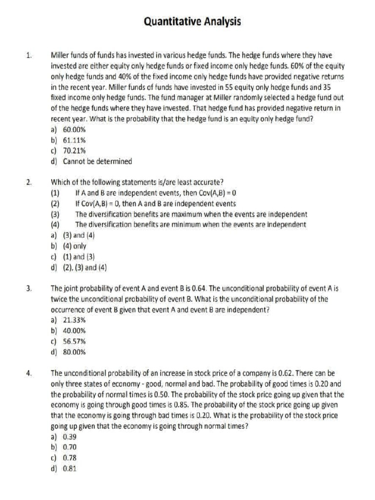 Quant Test 1902 | PDF | Statistical Significance | Errors And Residuals