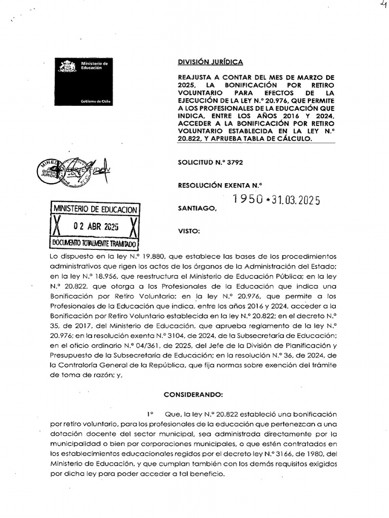 Tabla Bono Retiro Docente 2025 | PDF | Índice de precios al consumidor ...