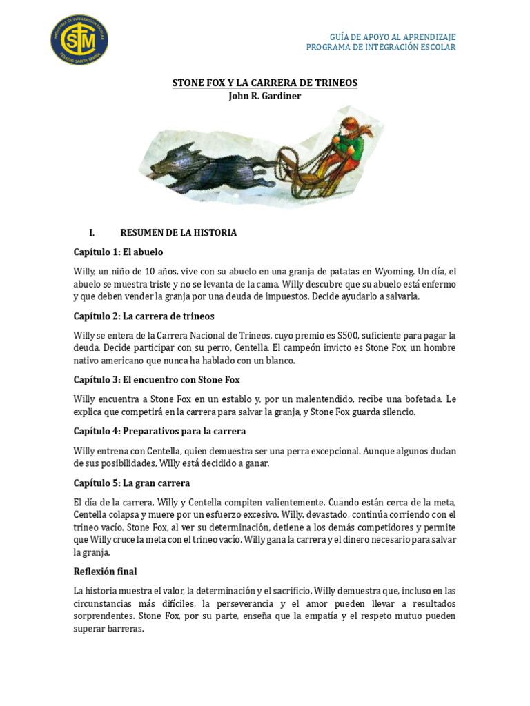 Stone Fox y La Carrera de Trineos Apoyo Al Hogar | PDF