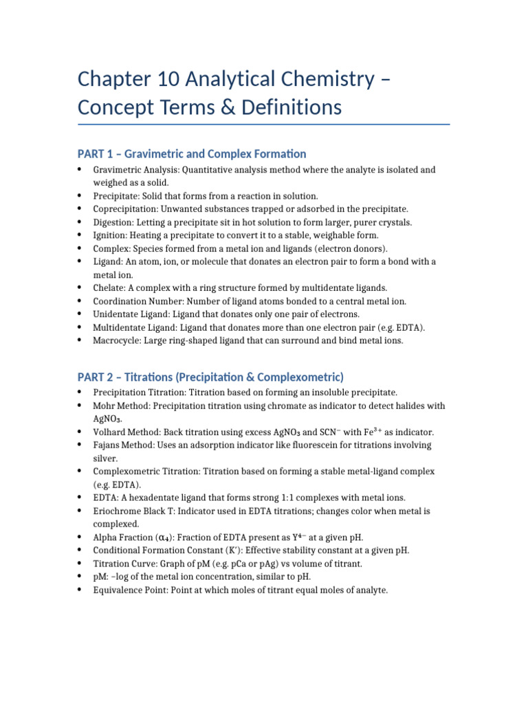 Chapter 10 Concept Terms Definitions REBUILT | PDF