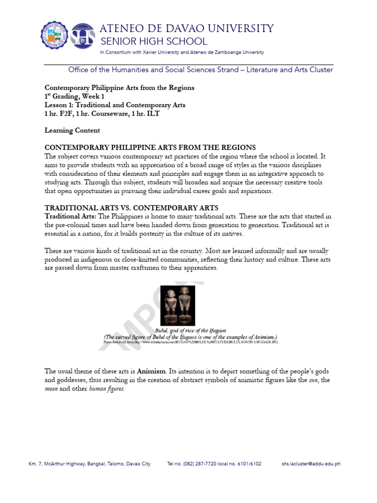 Lesson 1 Handout | PDF | Liberal Arts Education | The Arts