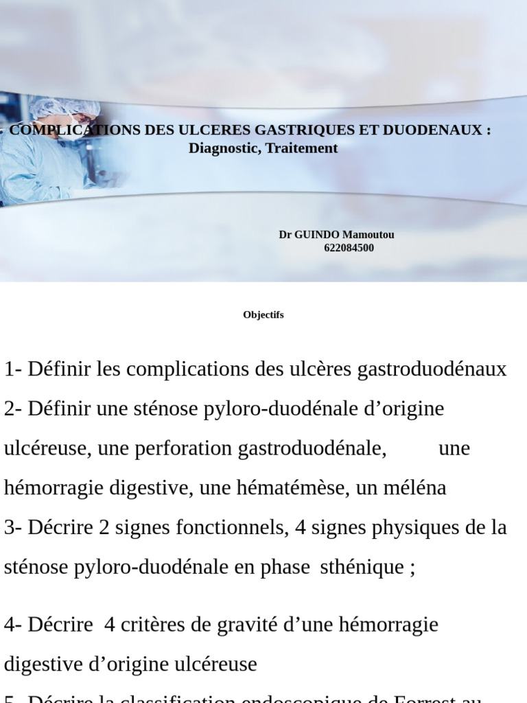 07 Complication des ulceres gastrique et duodenaux | PDF | Estomac ...