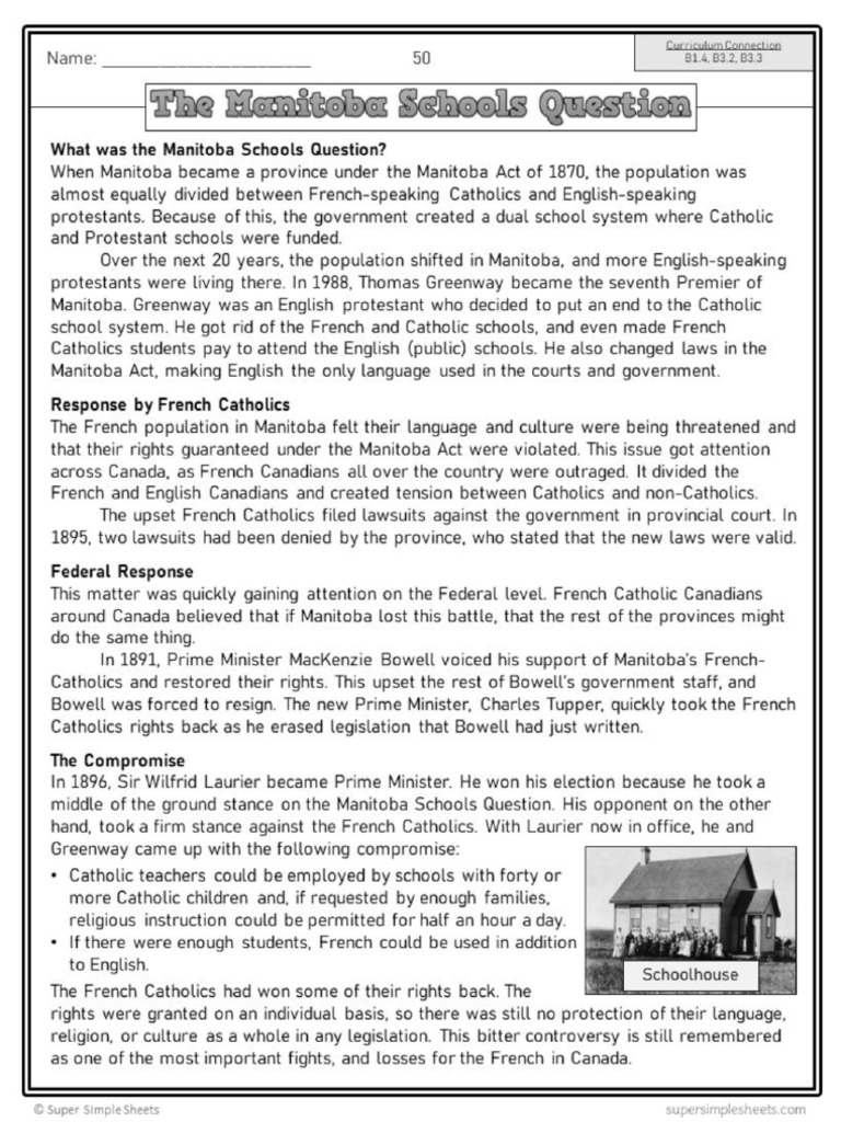 Sai Rangaraj - L4.1 Manitoba Schools - Monitoba Act 1870 | PDF