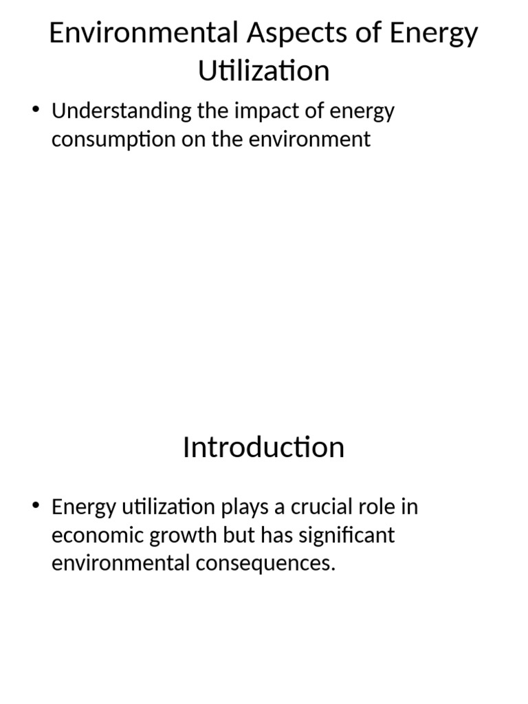 Environmental Impact of Energy Utilization | PDF