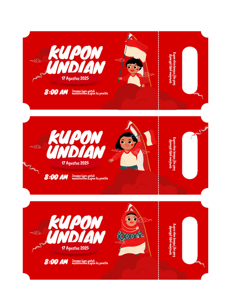 Merah Putih Ilustrasi Kupon Undian Kemerdekaan Indonesia_20250526 ...