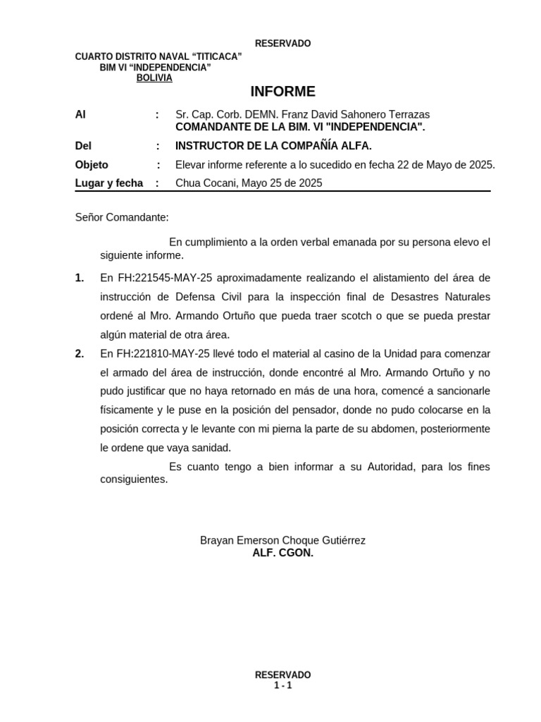 Informe Alf Choque G | PDF