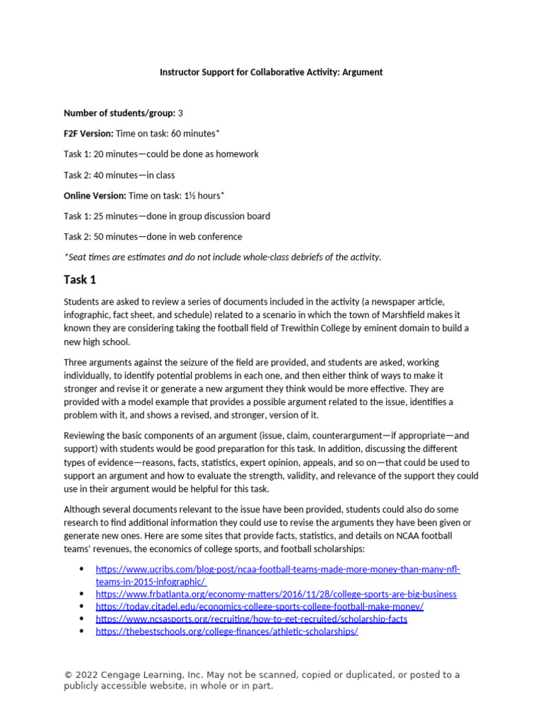 Argument Instructor Collaborative | PDF | Argument