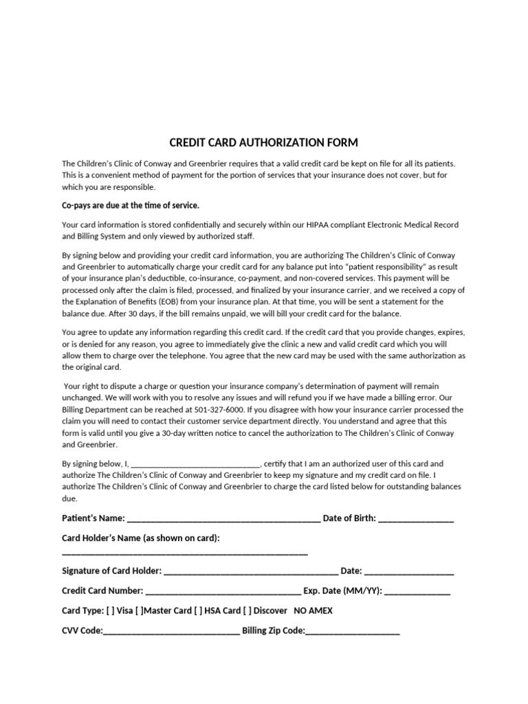 CC Authorization Form 2025 | PDF | Credit Card | Payments