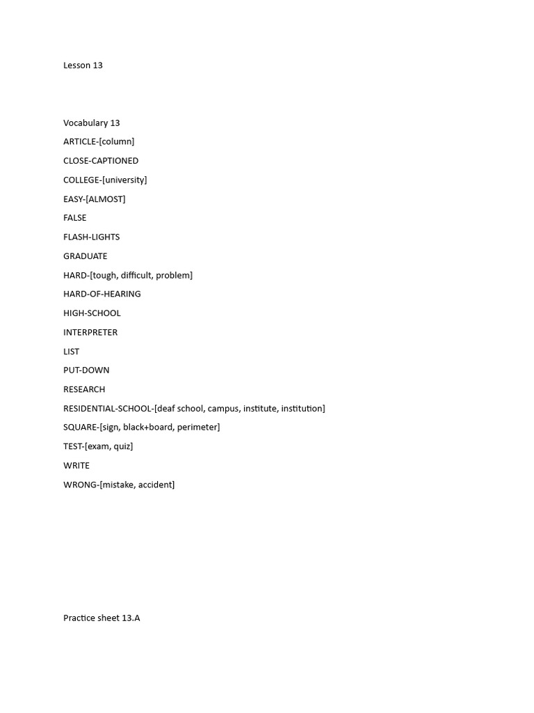 Asl 13 | PDF