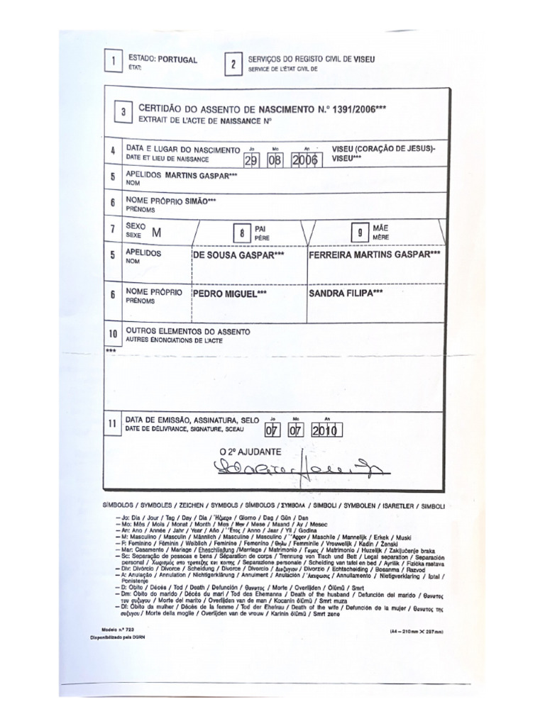 Extrait de L'acte de Naissance | PDF