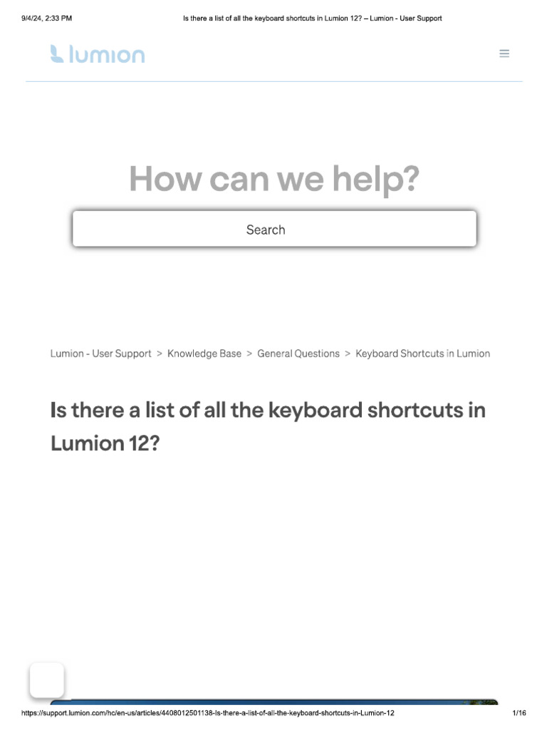 Lumin 12 Keybd Shrtcut | PDF