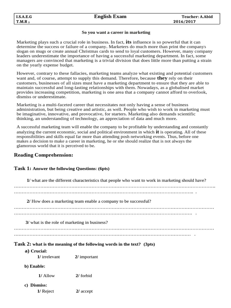 So You Want A Career in Marketing | PDF | Money | Banks