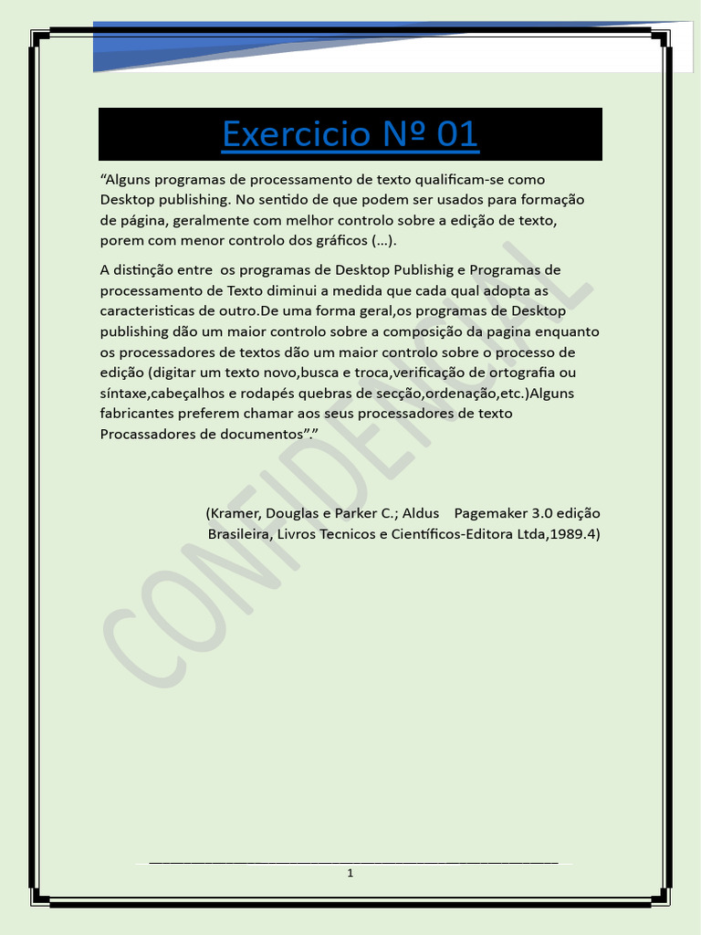 Exercicio #01 | PDF