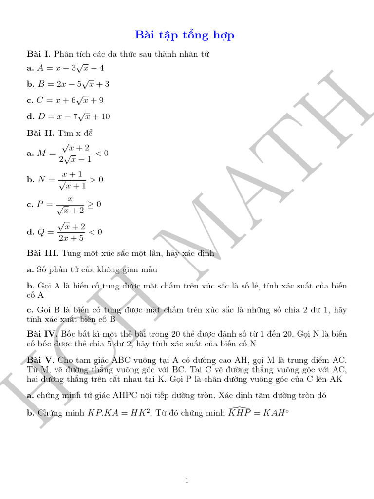 BTVN T NG H P Tháng 5 | PDF