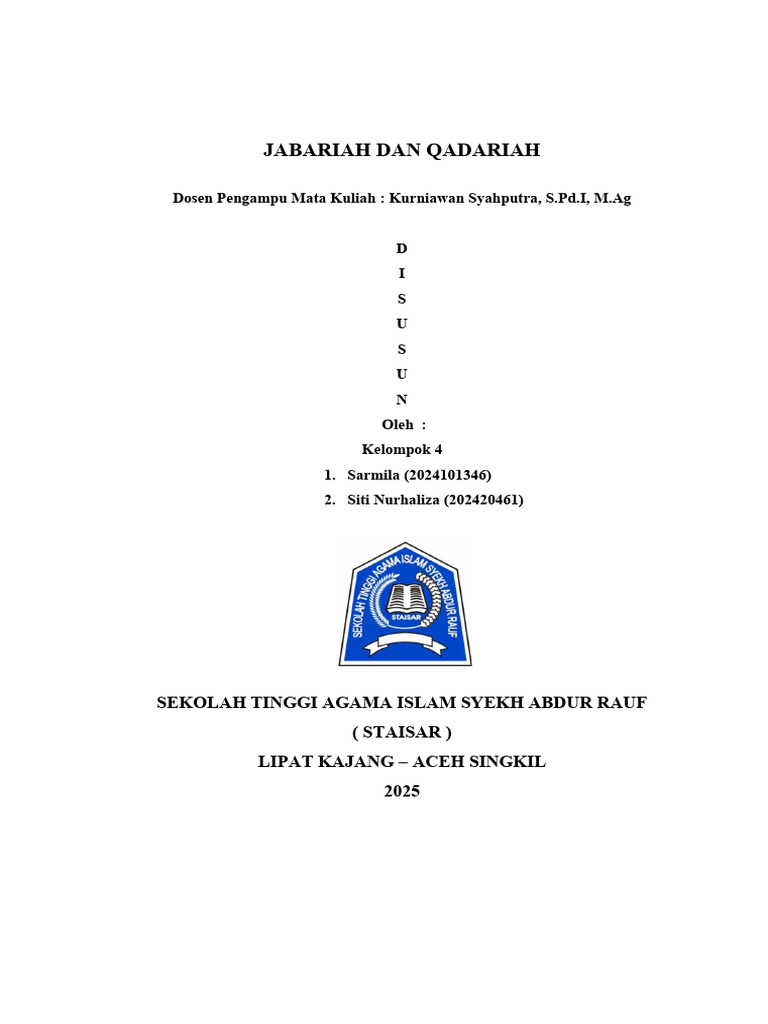 Jabariah dan Qadariah dalam Islam | PDF