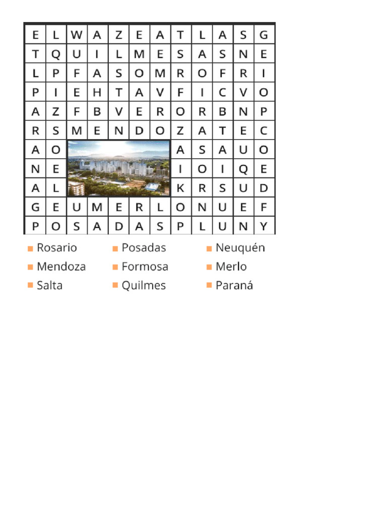 CRUCIGRAMA CIUDADES | PDF