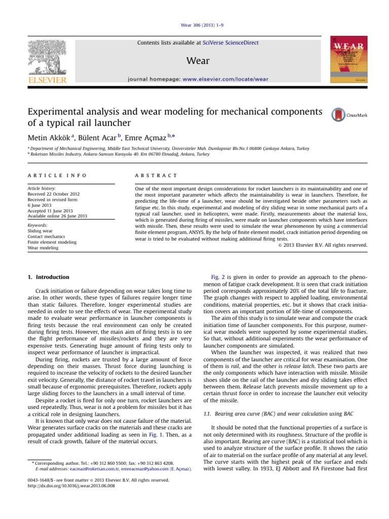 Wear Analysis in Rail Launcher Components | PDF | Deformation ...