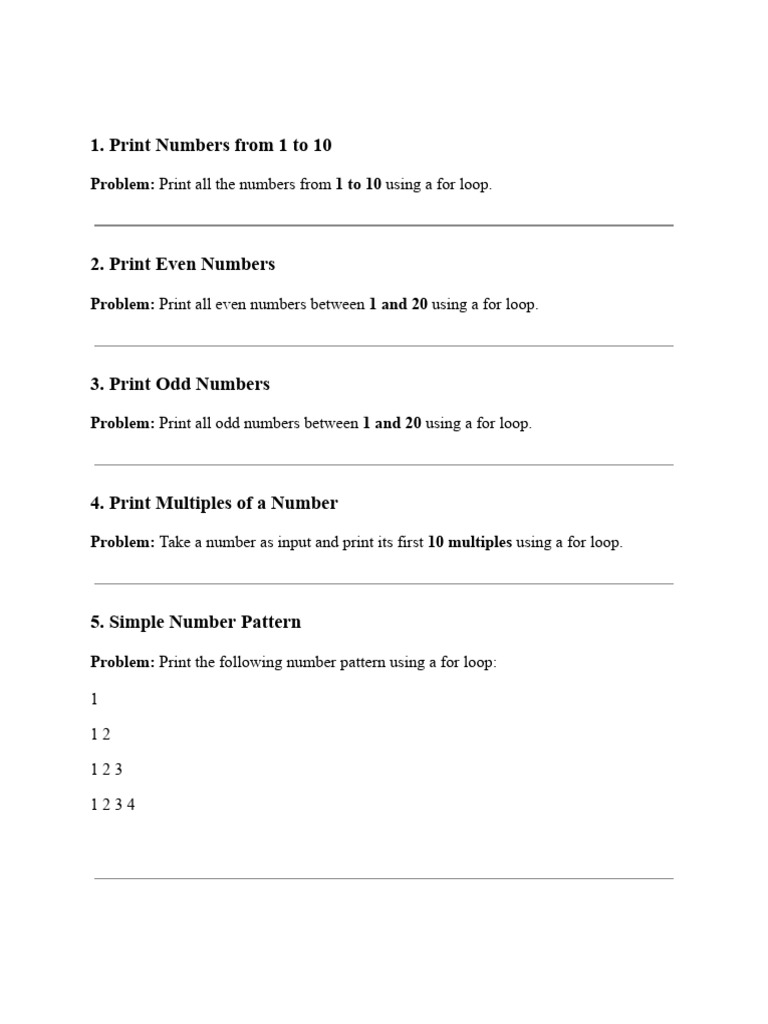 For Loop Problem 1 | PDF