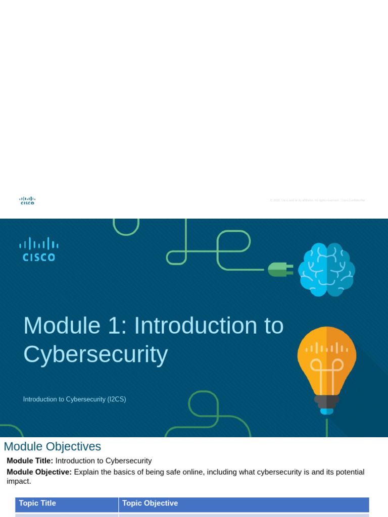 Introduction To Cybersecurity v3.0 - Module1 | PDF | Security | Computer Security