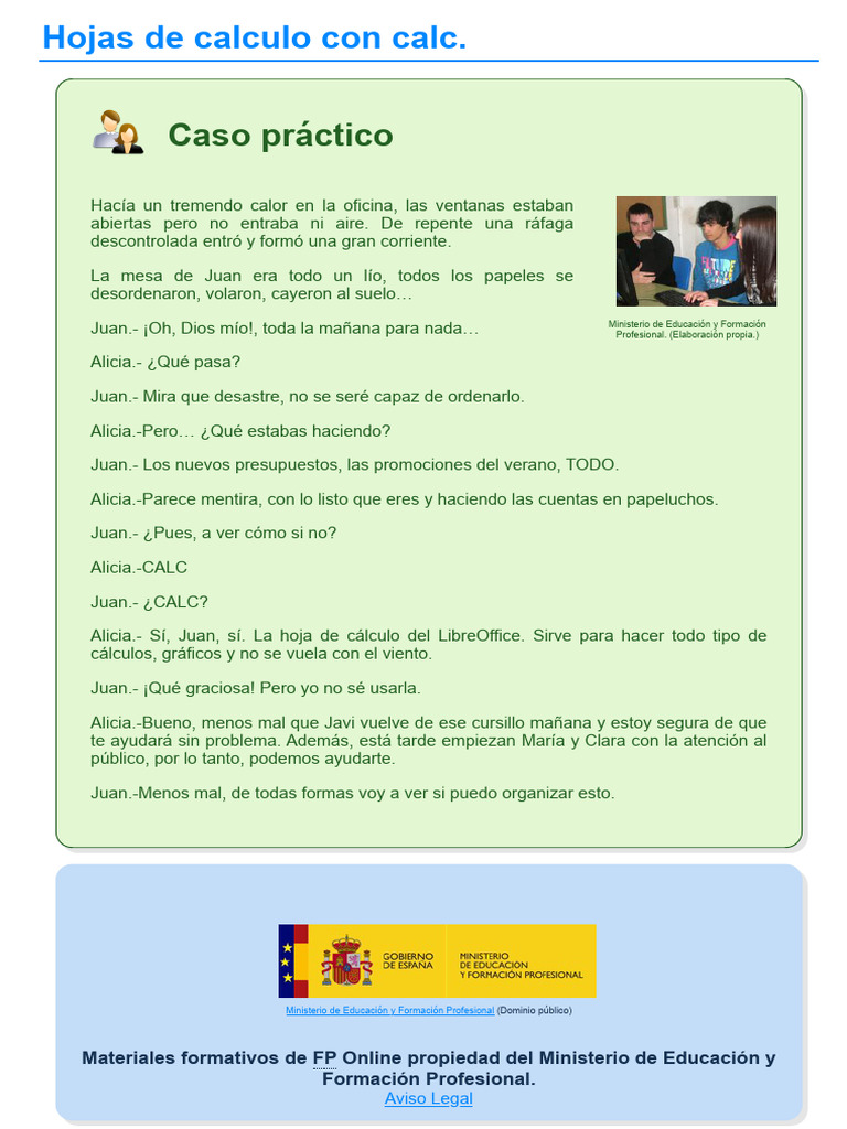 Introducción a Calc: Hojas de Cálculo Básicas | PDF | Hoja de cálculo ...