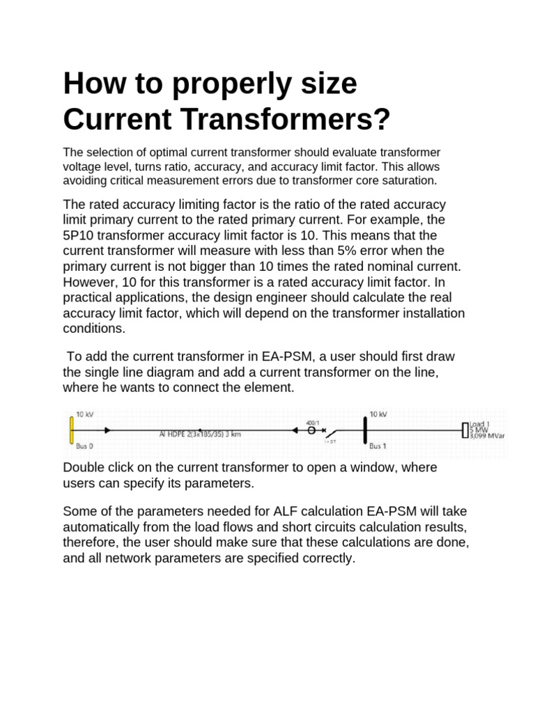 How To Properly Size Current Transformers | PDF | Transformer ...