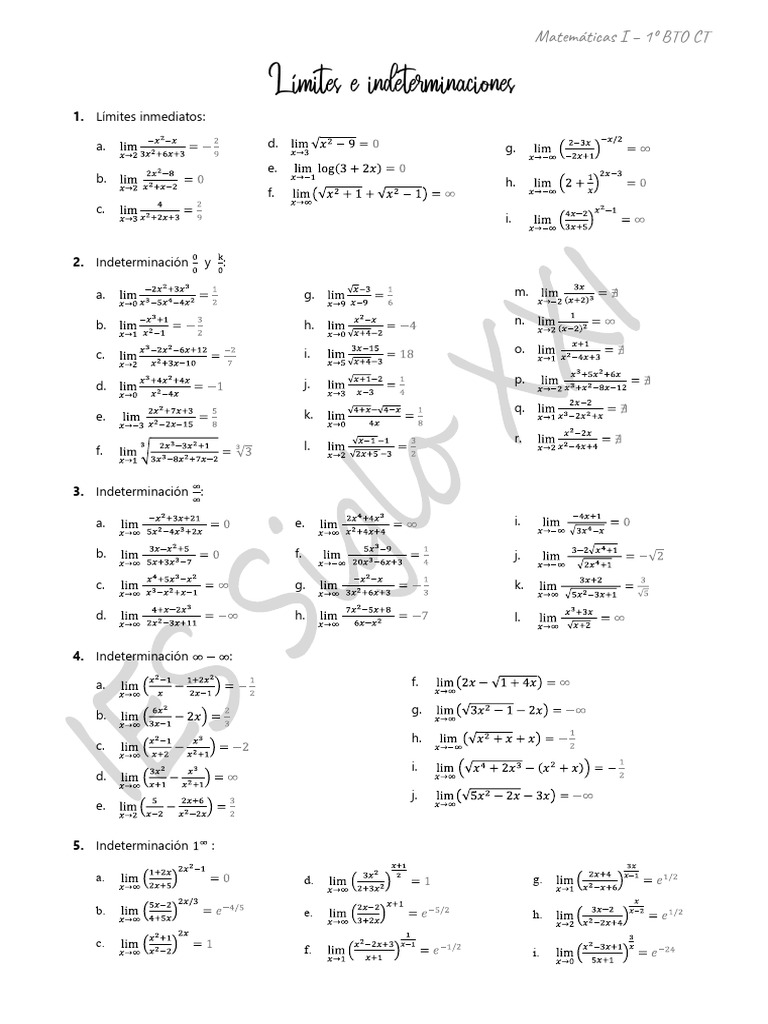 Límites e Indeterminaciones (5) | PDF