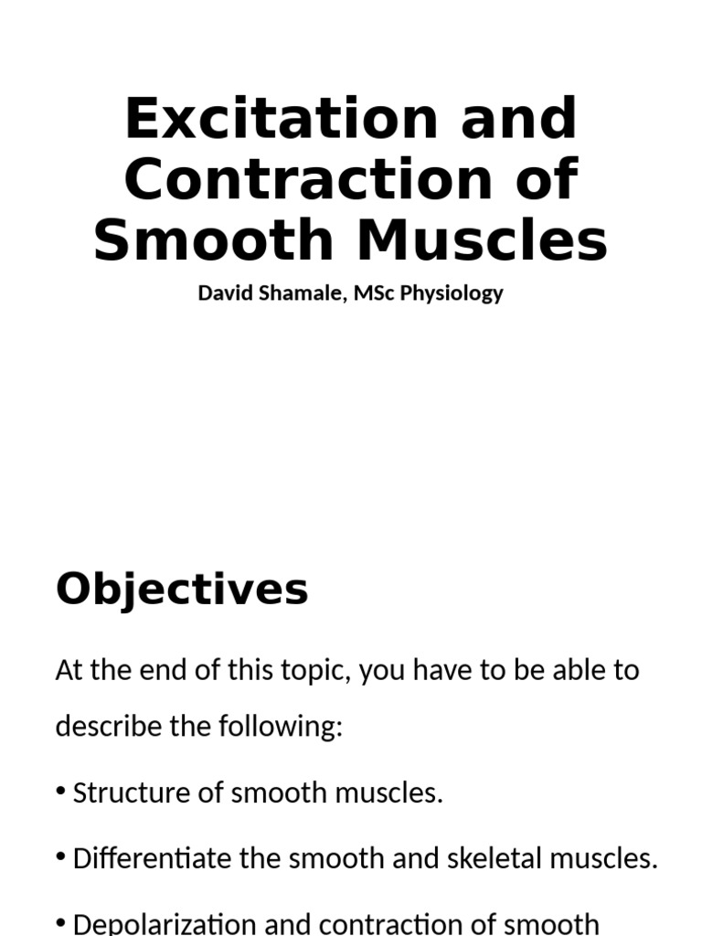 Excitation and Contraction of Smooth Muscles | PDF | Muscle Contraction ...