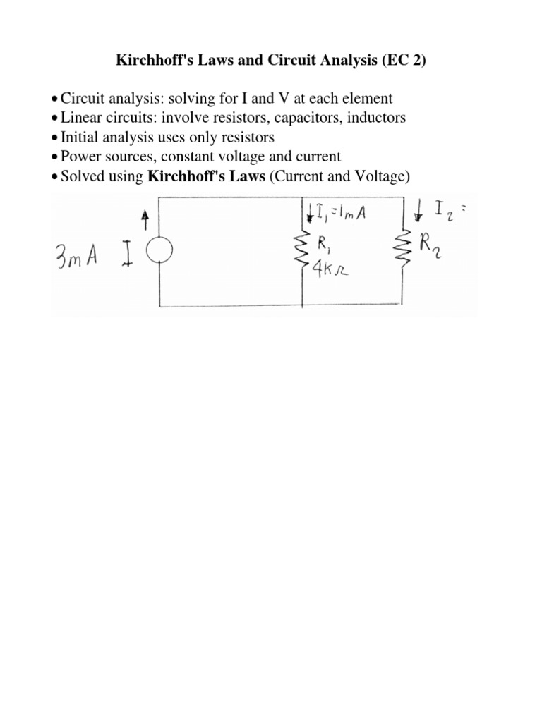 Kvl And Kcl Pdf Series And Parallel Circuits Electrical Network