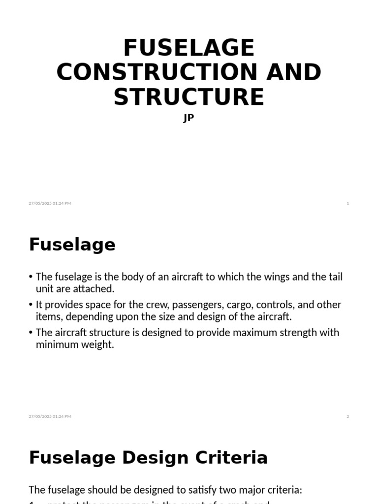 FUSELAGE CONSTRUCTION AND STRUCTURE | PDF | Truss | Fuselage