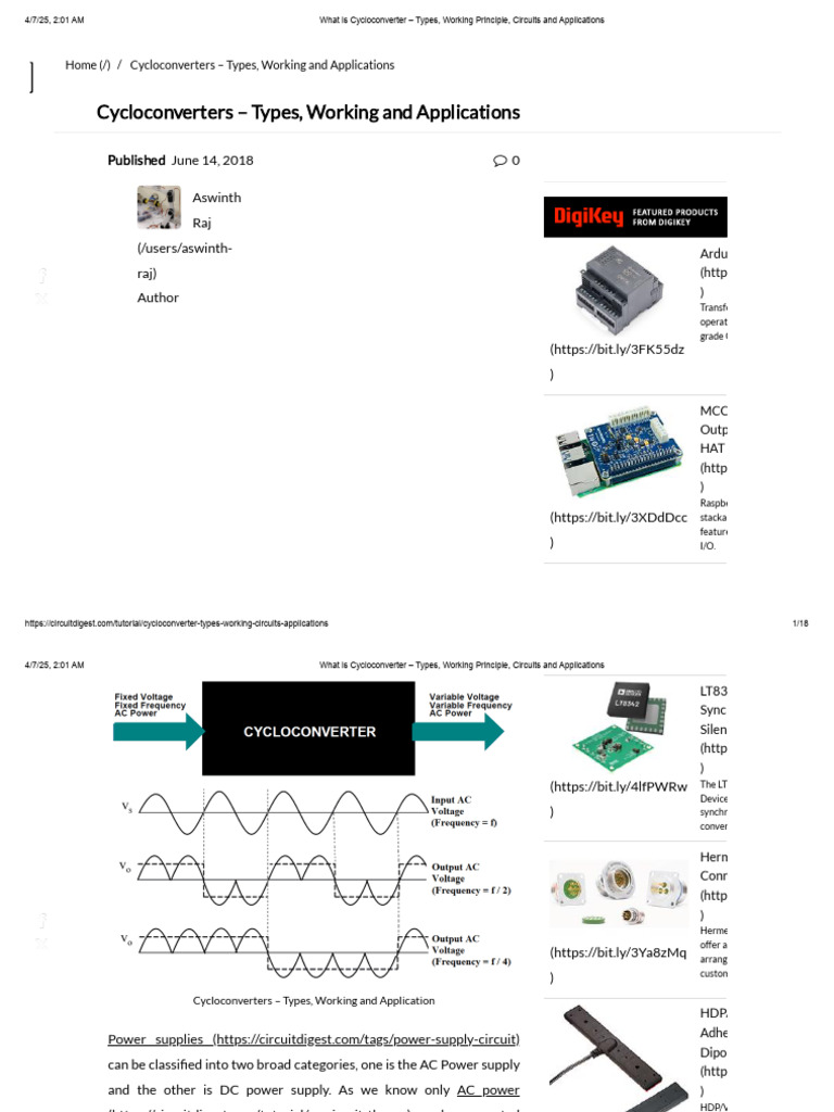 What Is Cycloconverter - Types, Working Principle, Circuits and ...