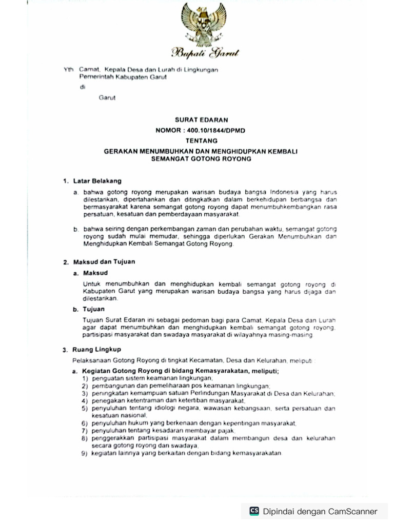 Surat Edaran Bupati Garut | PDF