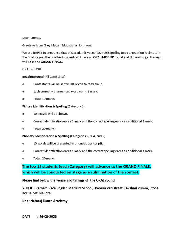 Letter Oral Mop Up - Parents-1-1 | PDF