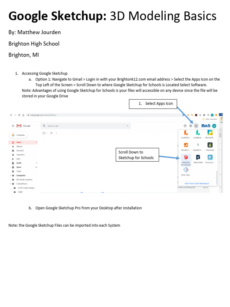 1 Google Sketchup Basic 3D Modeling | PDF | Door | Icon (Computing)