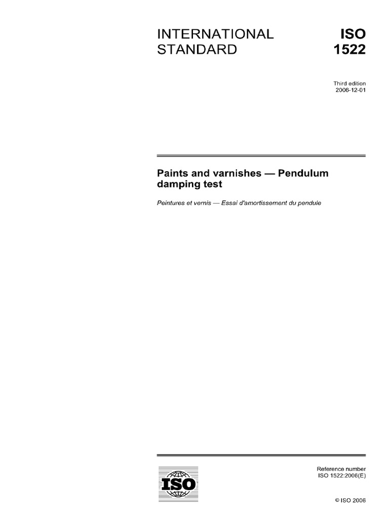 Iso 1522 Pendulam Damping Test Method | PDF