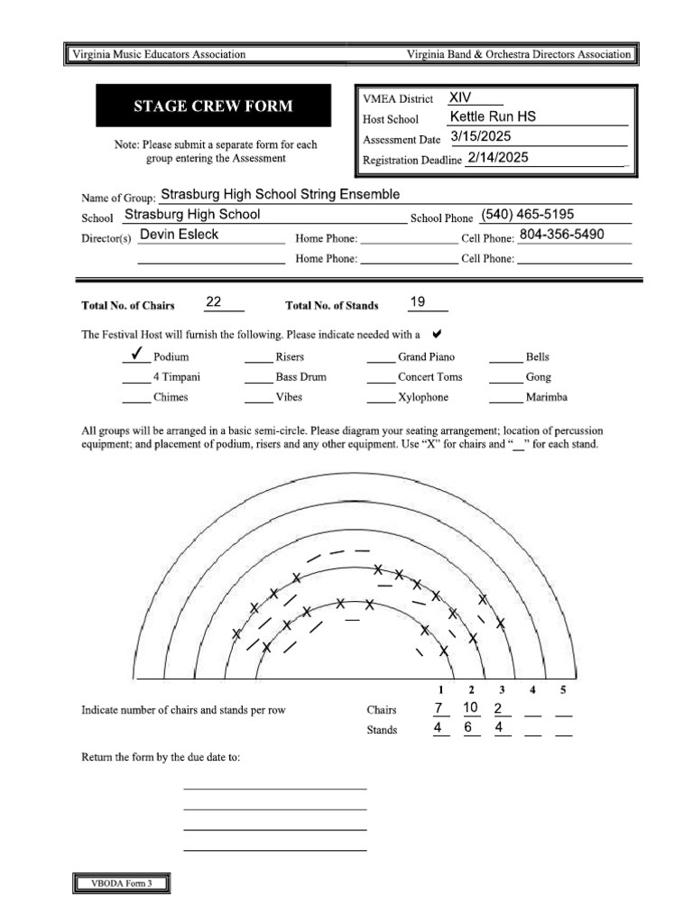 Stage Crew Forms - D14OA25 - UPDATED 14 | PDF | Musicology | Music ...