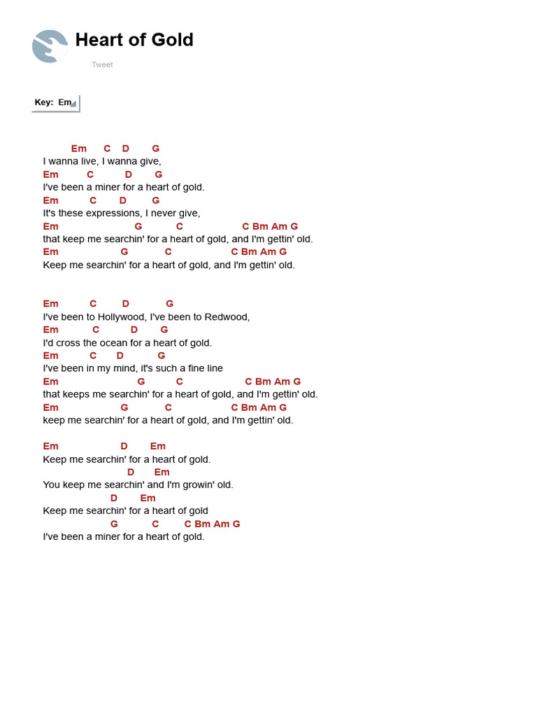 Heart of Gold Chords and Lyrics | PDF