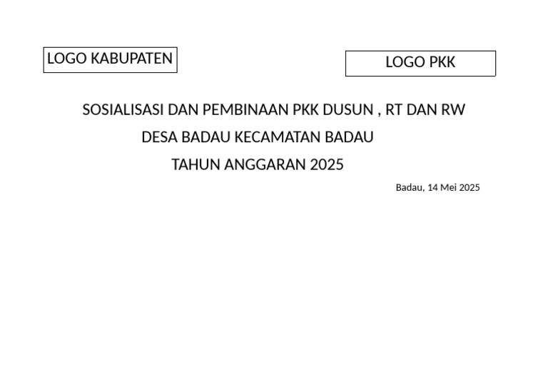 Spanduk Ukuran 3x1 PKK Badau | PDF