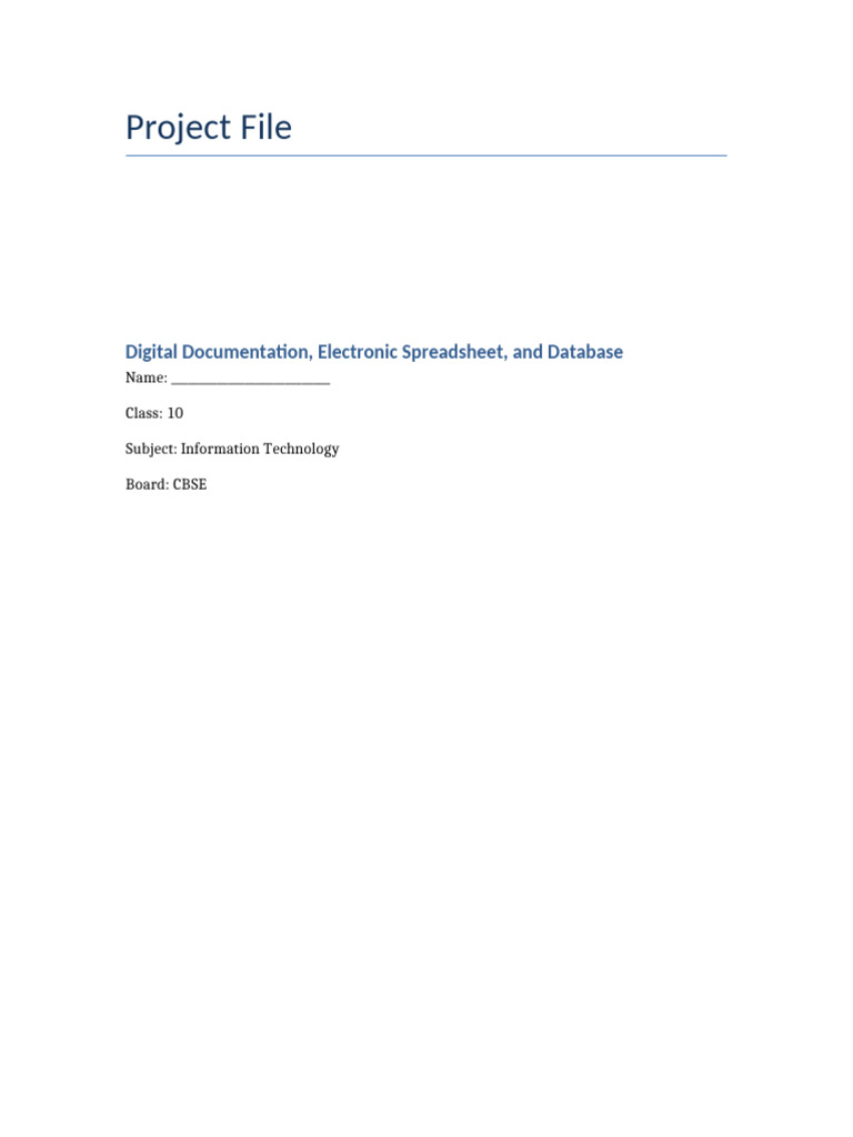 Class10 30page Project Expanded | PDF | Spreadsheet | Databases