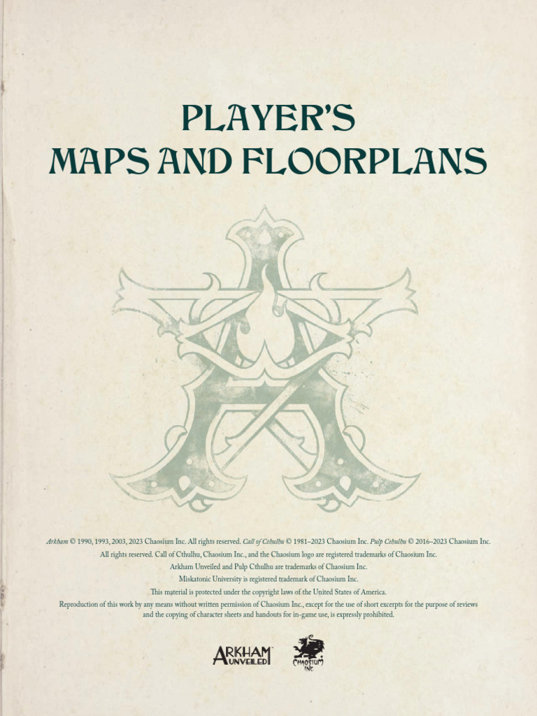 CHA23182 Arkham Map Floorplans Player | PDF