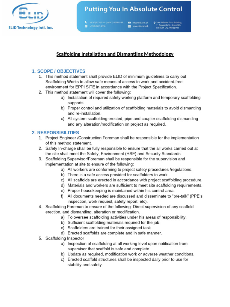 Scaffolding Installation & Dismantling Guide | PDF | Scaffolding ...