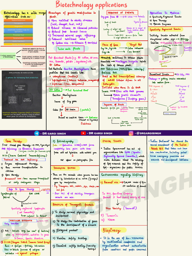 2 Page Notes - Biotechnology Applications | PDF | Genetically Modified ...