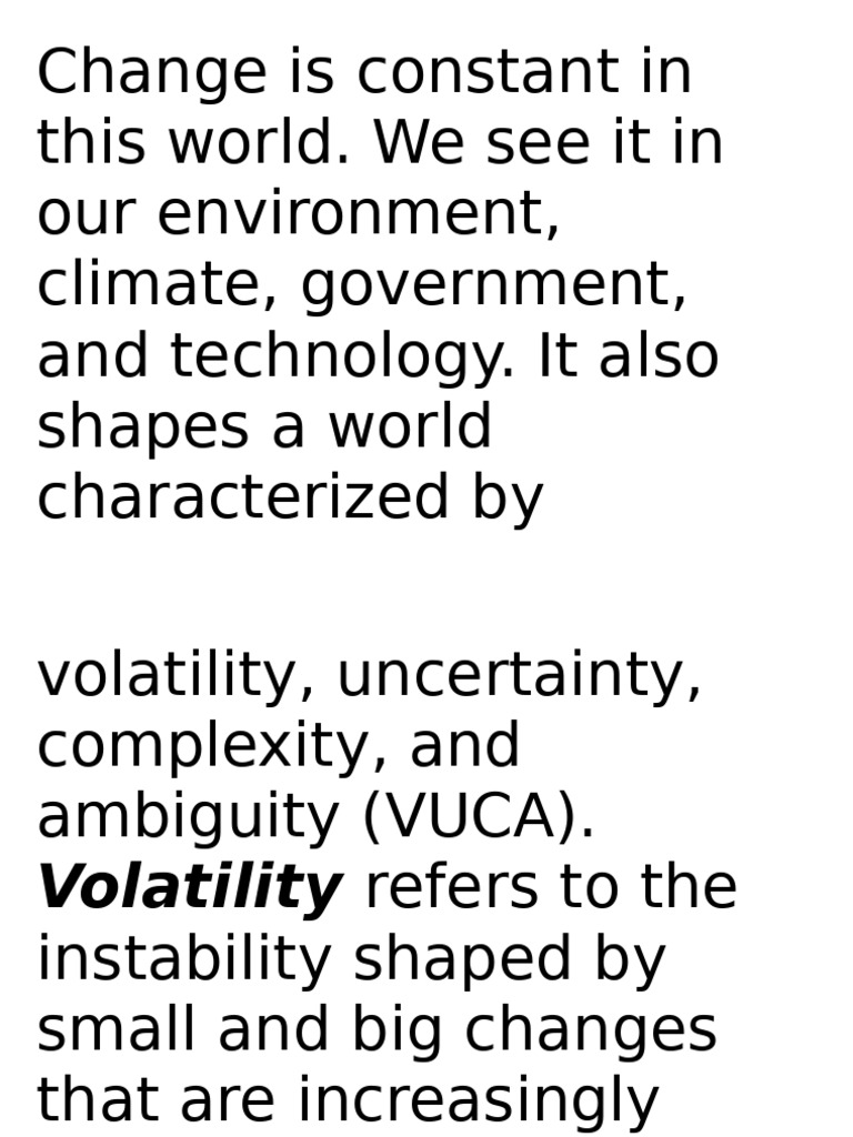 Vuca Lesson | PDF